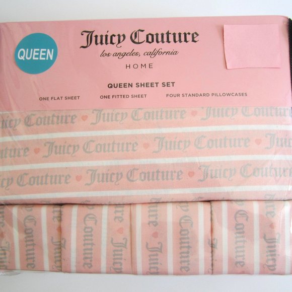 Juicy Couture | Bedding | Juicy Couture Queen Sheet Set Pink Heart ...
